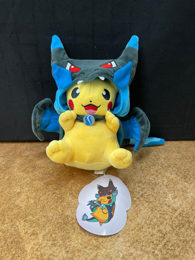 Mega Charizard X Plush Pikachu